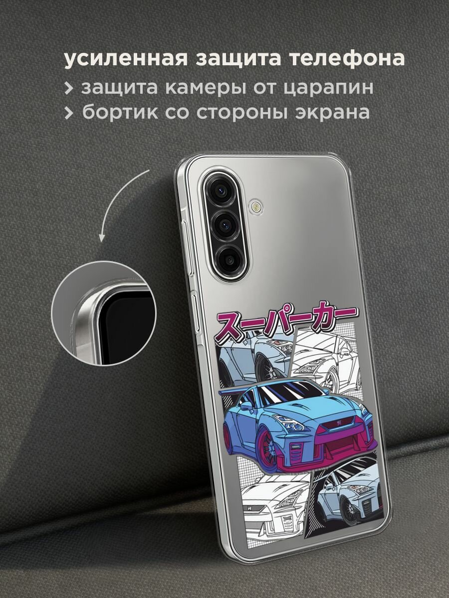 Чехол на Samsung Galaxy A17/A18 / Самсунг А17/А18 с принтом "JDM коллаж", прозрачный — фото 1