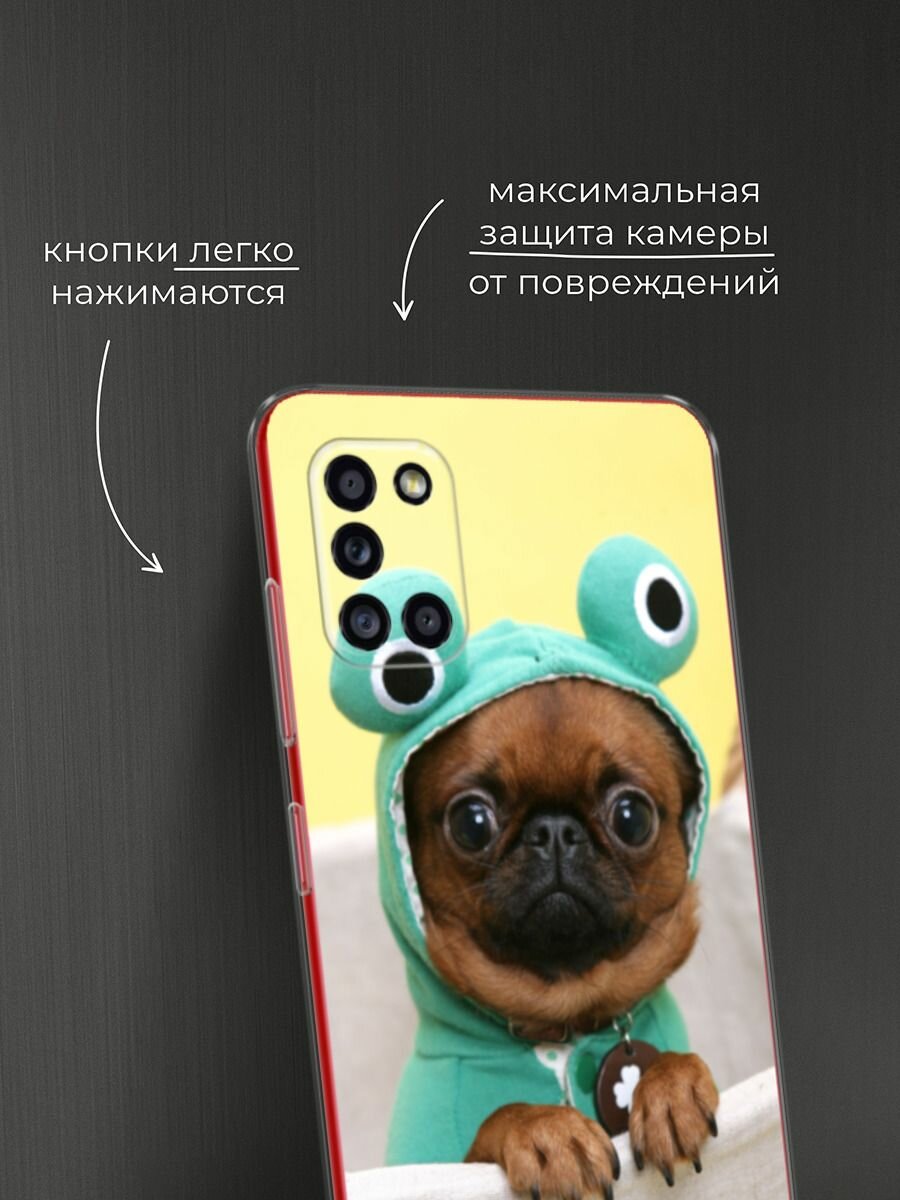 Чехол на Samsung Galaxy A31 / Самсунг Галакси А31 с принтом "Собачка в шапке лягушки" — фото 1