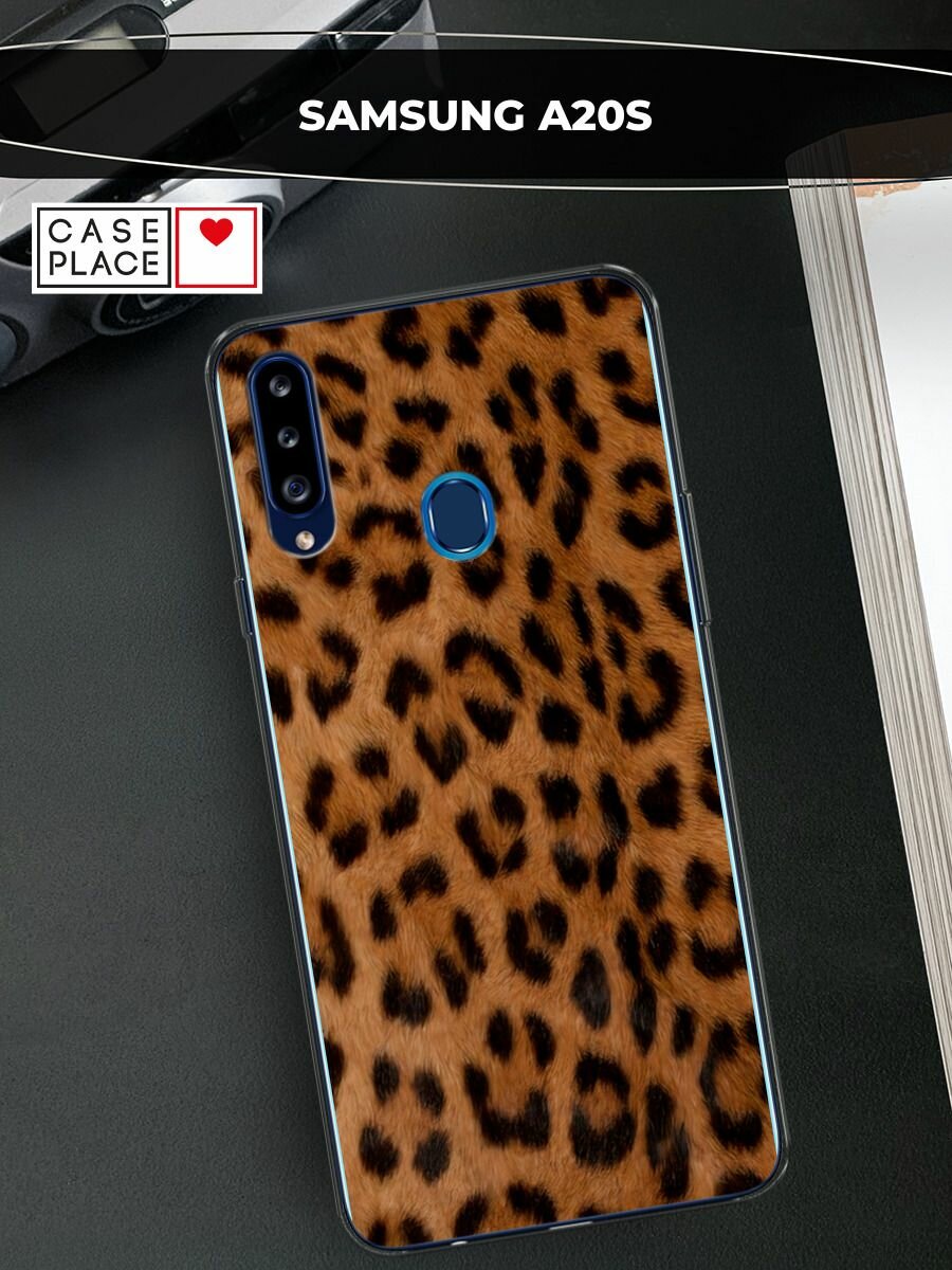 Чехол на Samsung Galaxy A20s / Самсунг Галакси A20s с принтом "Мех леопарда"