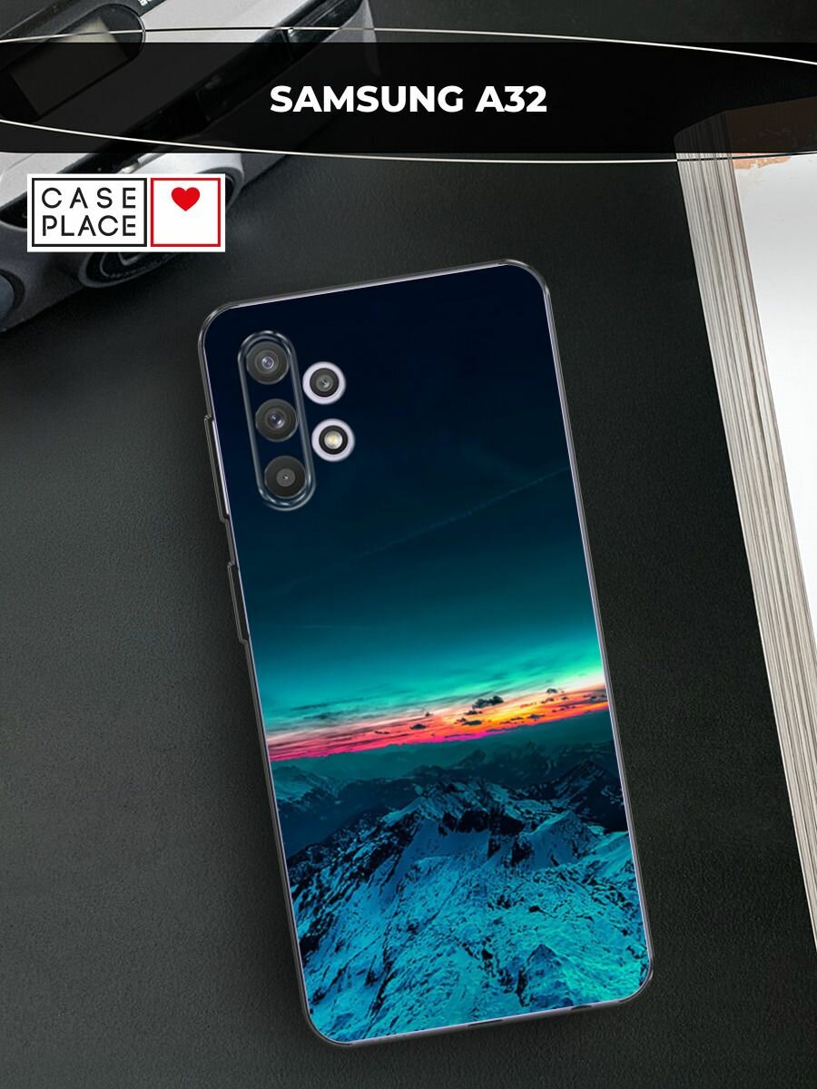 Чехол на Samsung Galaxy A32 / Самсунг Галакси А32 с принтом "Закат в горах"