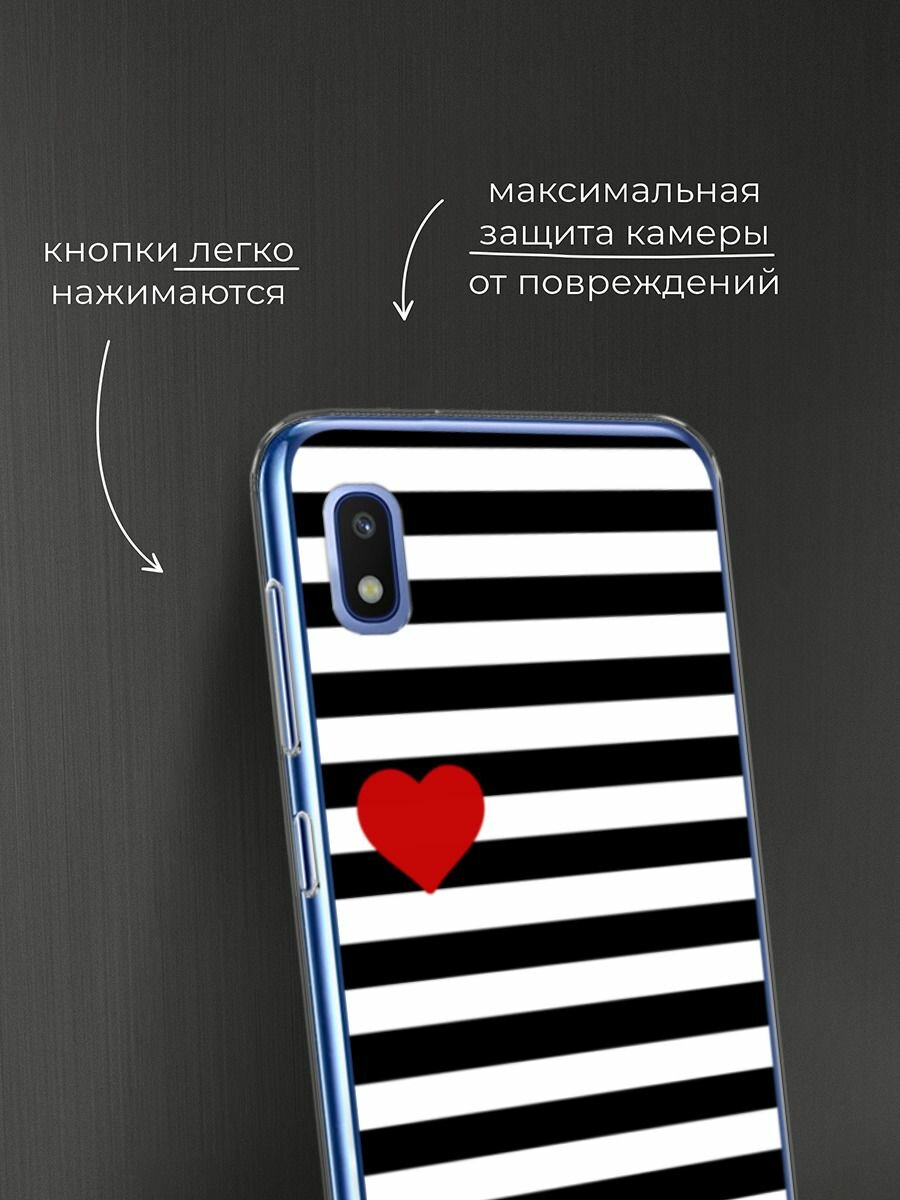 Чехол на Samsung Galaxy A10 / Самсунг Галакси А10 с принтом "Красное сердце" — фото 1
