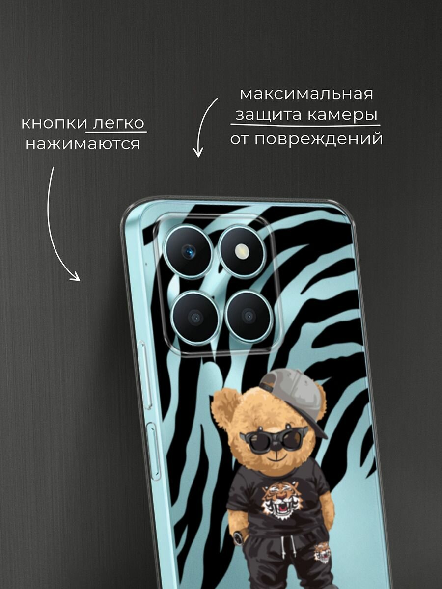 Чехол на Honor X6A / Хонор X6A с принтом "Оставайся крутым - 23 февраля", прозрачный — фото 1