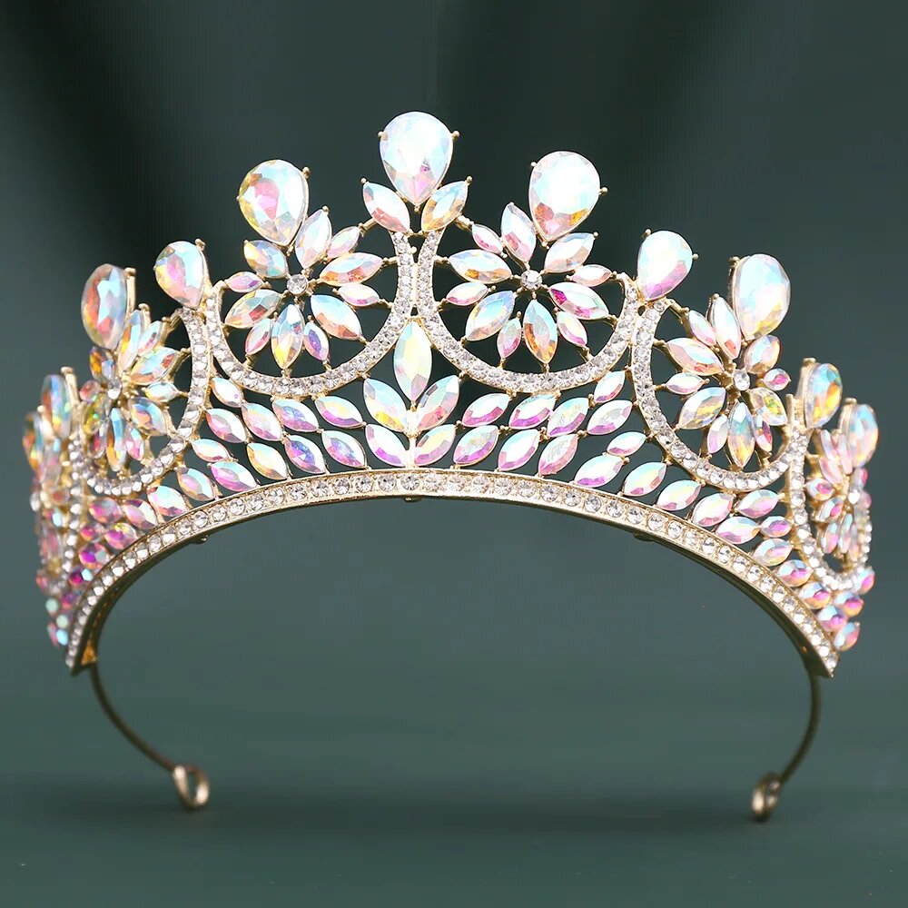 George Black Золотая диадема из хрусталя Gold AB Color