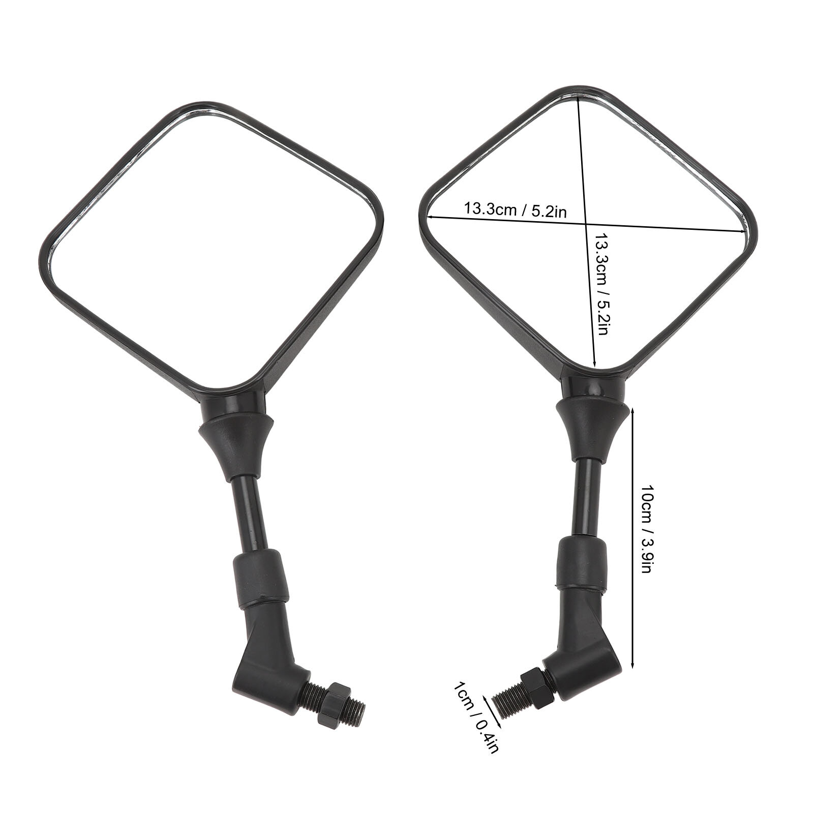 Пара квадратных зеркал заднего вида для мотоцикла, регулируемый на 360 градусов широкий угол обзора, универсальные боковые зеркала для складного уличного мотоцикла, квадроцикла