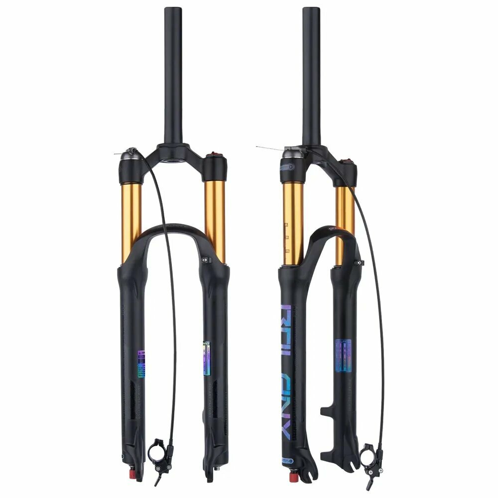 Велосипедная пневматическая вилка BOLANY 26, регулируемое демпфирование и отбой, быстросъемная, дистанционная блокировка, ход 120 мм, подходит для горных/дорожных велосипедов.