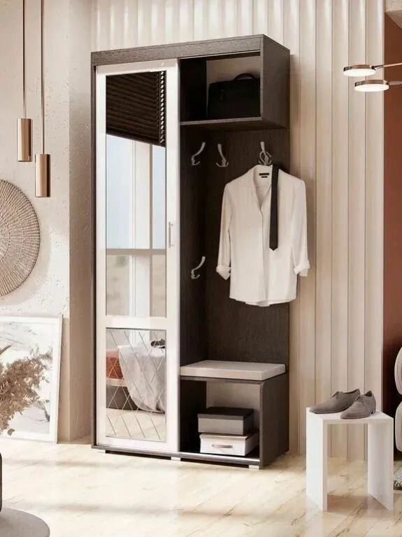 Прихожая Стелла 1 (Белый/венге)1000 x 2176 x 430 мм.