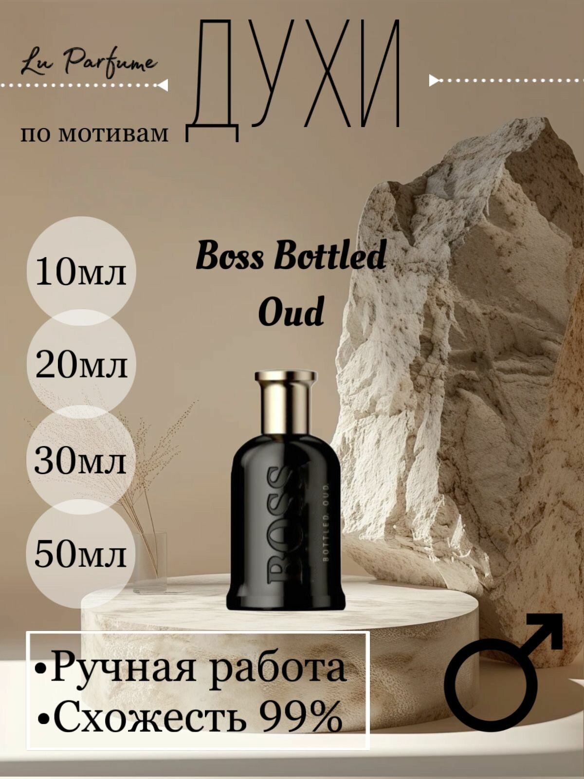 Духи ручной работы по мотивам 'Bottled Oud', для мужчин Lu Parfume