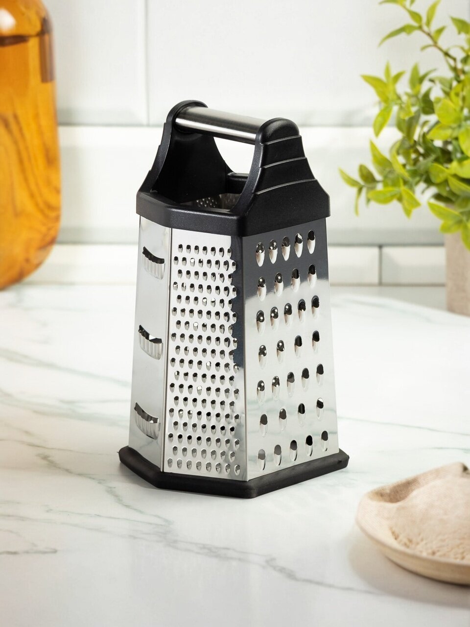 DaniksТерка ручная для овощей, чеснока, сыра, 22.5х13.5х11.5 см, нержавеющая сталь, 6 граней