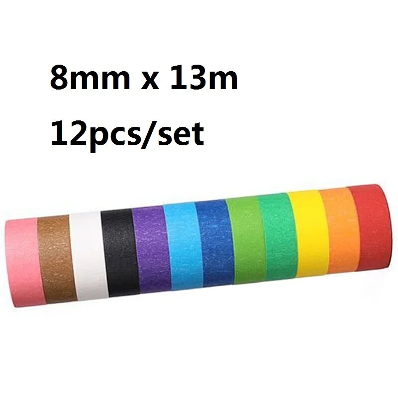 Радужная малярная лента для детей 8mm x 13m 12pcs