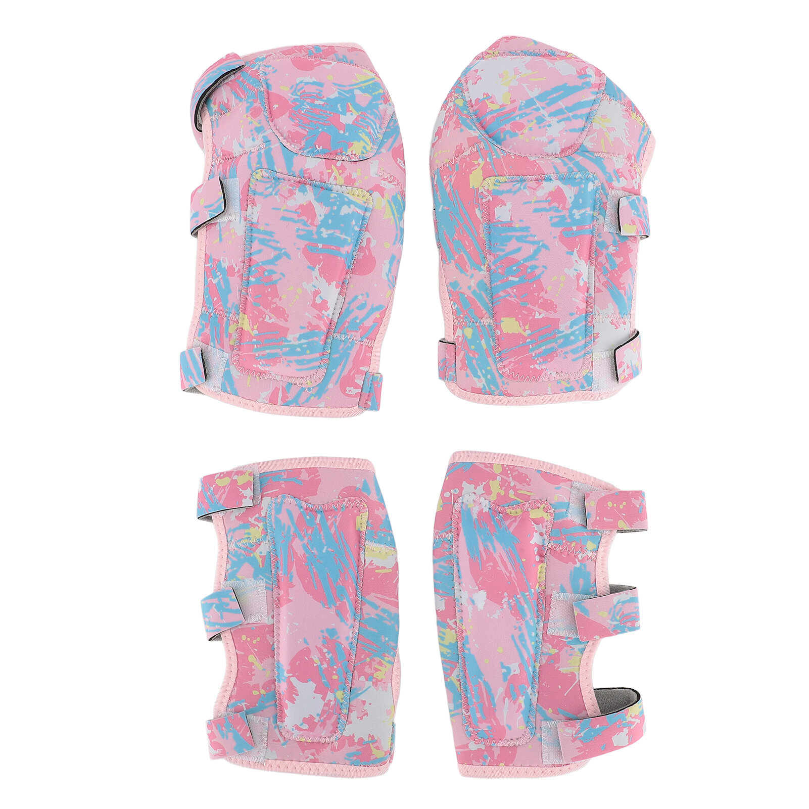 Детские наколенники, налокотники, дышащие, регулируемые, детские, комплект защиты колена и локтя для велоспорта, скутера, катания на коньках, скейтбординга, розовый