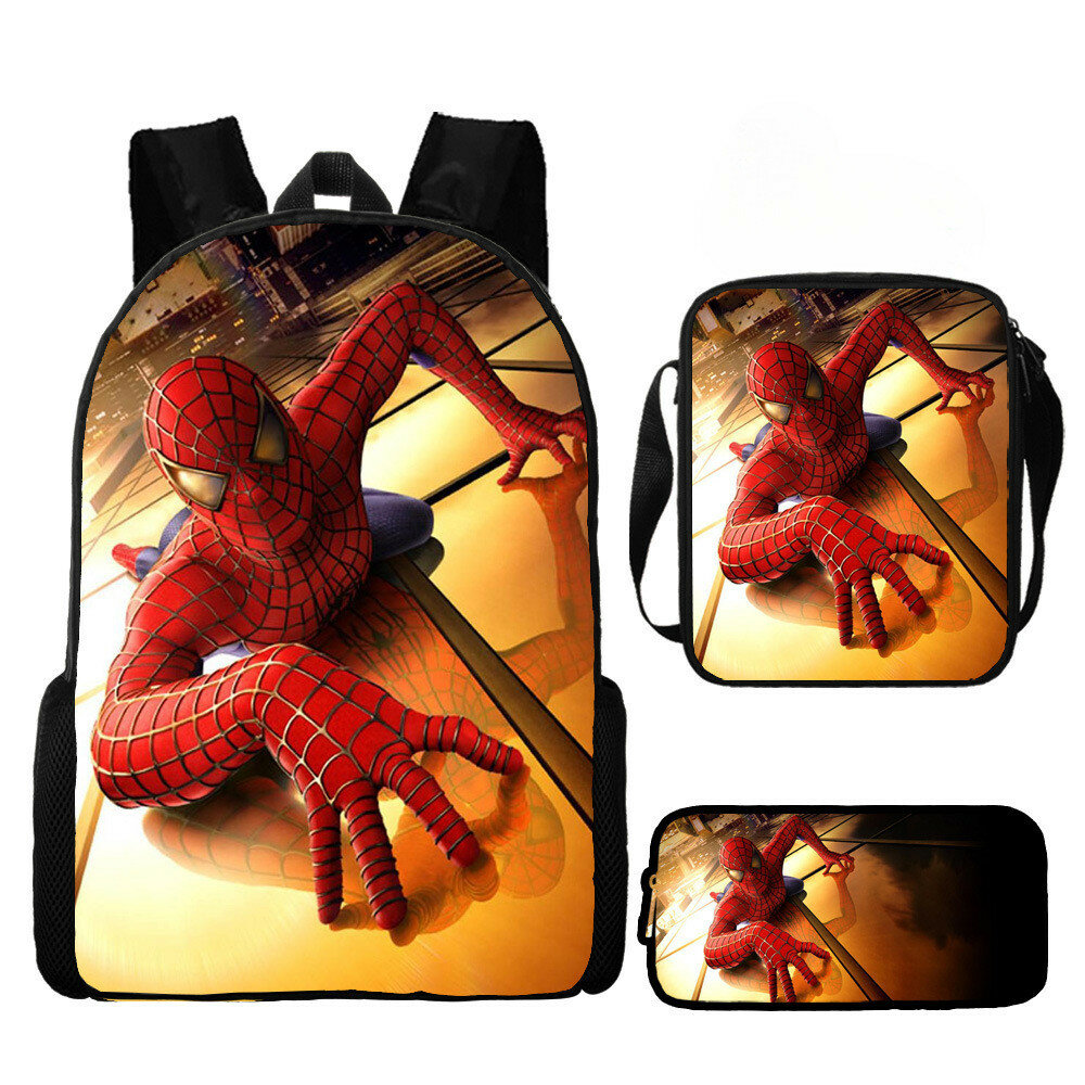 Spiderman kids backpack set 3 pieces oxford fabric lightweight breathable for school