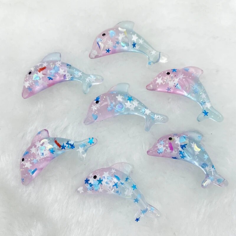 Миниатюрные фигурки дельфинов из смолы TSXJY 12 шт. Фиолетовый