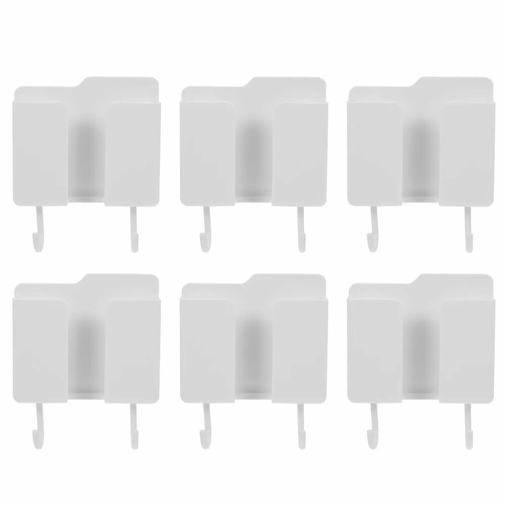 Пластиковый настенный органайзер белого цвета для хранения пультов и мобильных устройств