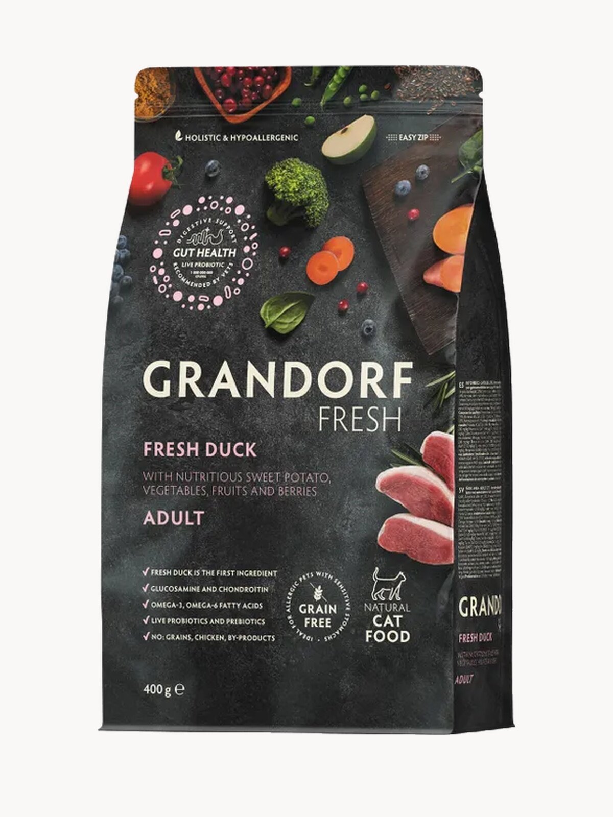 Сухой корм для кошек GRANDORF Fresh Cat ADULT Duck (Утка с бататом для кошек) 400гр.