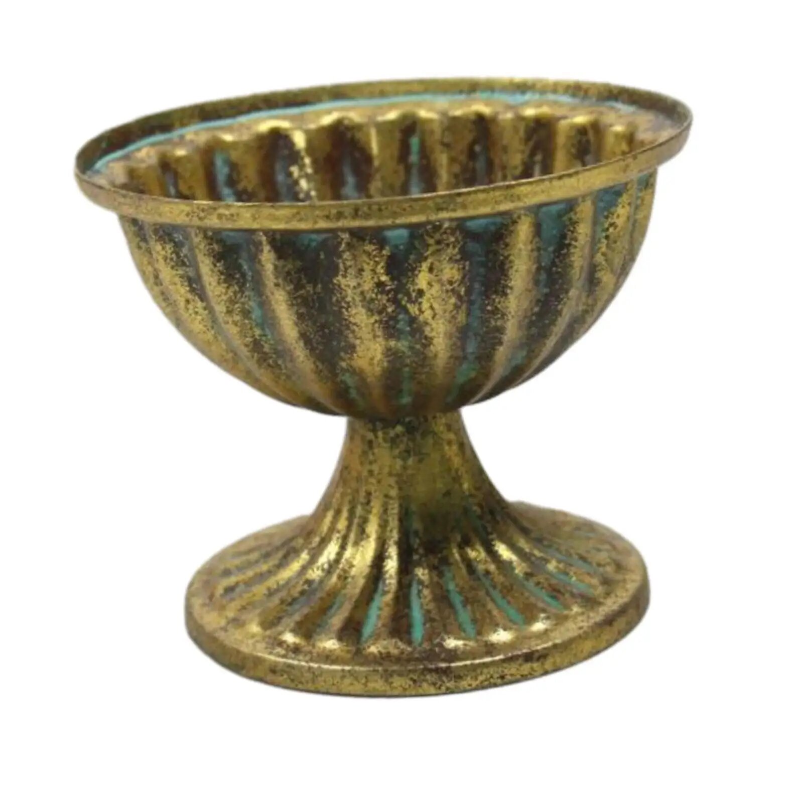 Декоративная ваза Kesoto металлическая, antique gold large