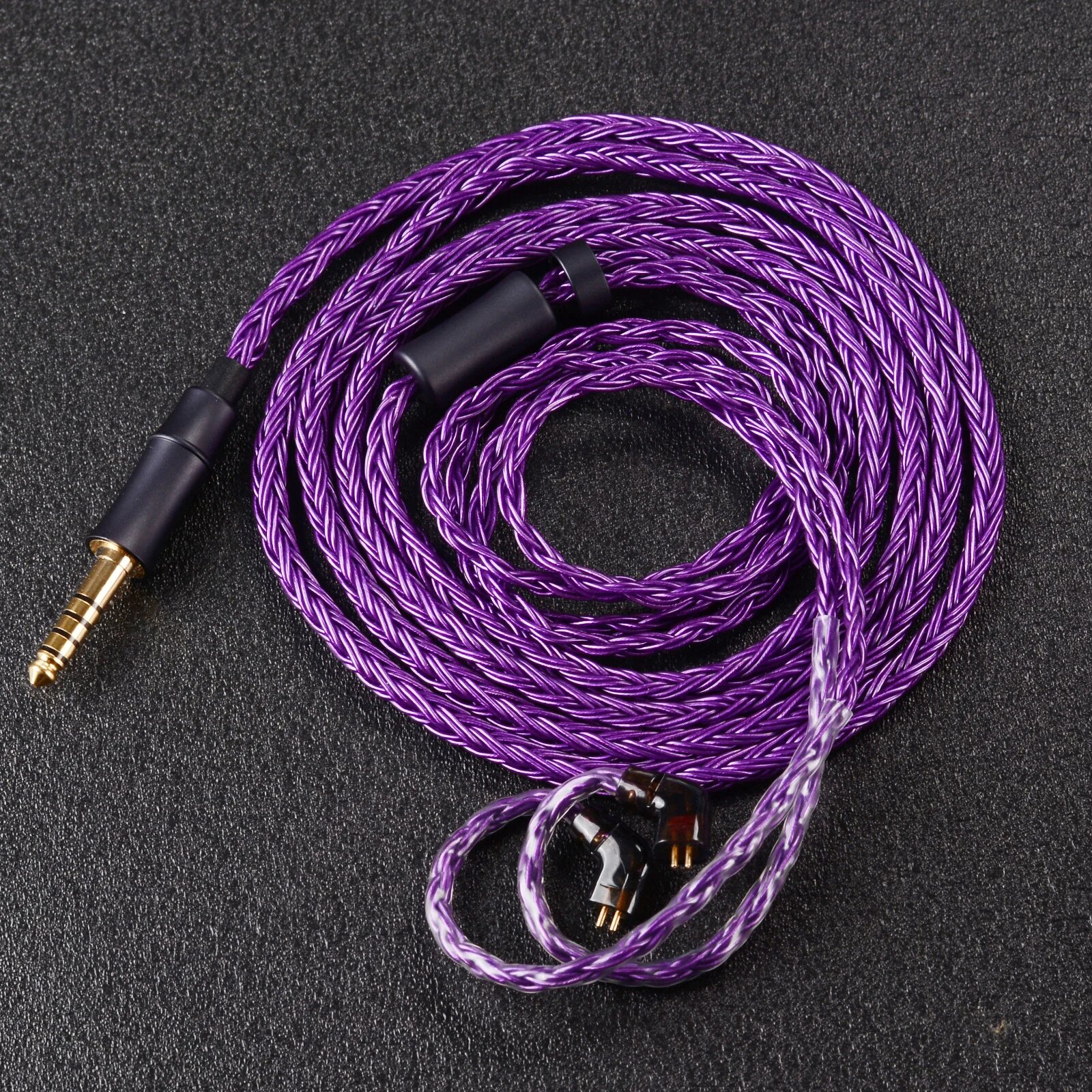 LOBINNI Кабель для наушников 16-жильный посеребренный 1,5 м 4.4mm Purple QDC