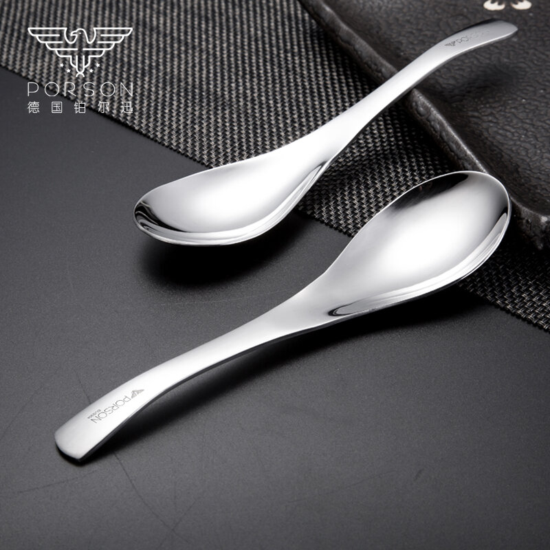 Немецкая ложка из нержавеющей стали PORSON 304, студенческая корейская ложка для взрослых, маленькая детская ложка,