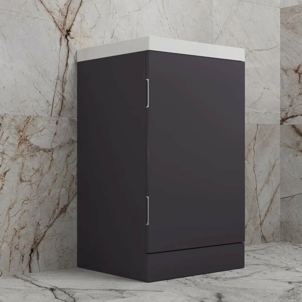 Тумба с раковиной "Style Line Моно", напольная, графит нубук, 50x82x45 см