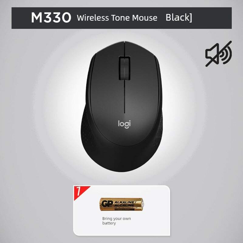 Беспроводная мышь Logitech M330 для ноутбуков и настольных компьютеров, бесшумная для офисного использования,