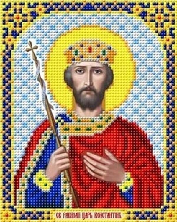 Рисунок на ткани Благовест "Святой Константин" 14x17 см, Иконы Религия