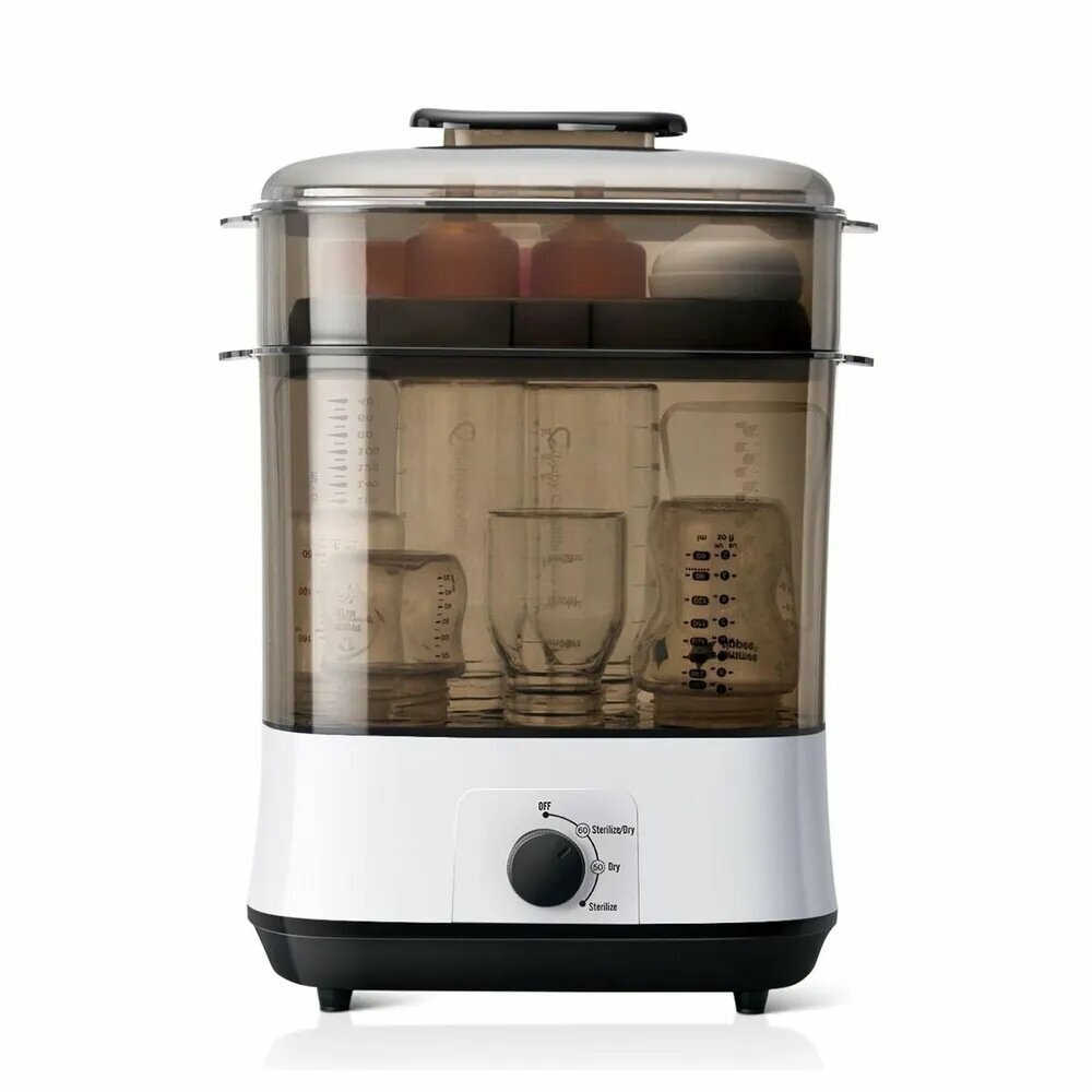 Умный Стерилизатор-Сушилка 3-в-1 для Бутылочек: 99.99% Уничтожение Бактерий, Хранение 72ч, Большая Вместимость (8 шт.)