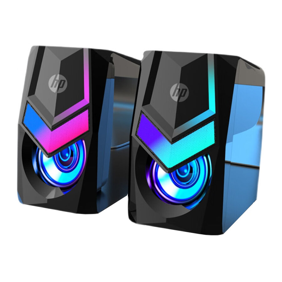 Компьютерные колонки HP HUIPU DHE 6000 с сабвуфером, RGB подсветка, multicolor, 3.5 мм аудиоразъем, USB