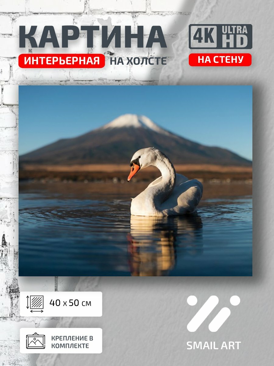 Картина на холсте интерьерная 40 на 50 на стену Озеро Landscape для кафе пейзаж интерьер
