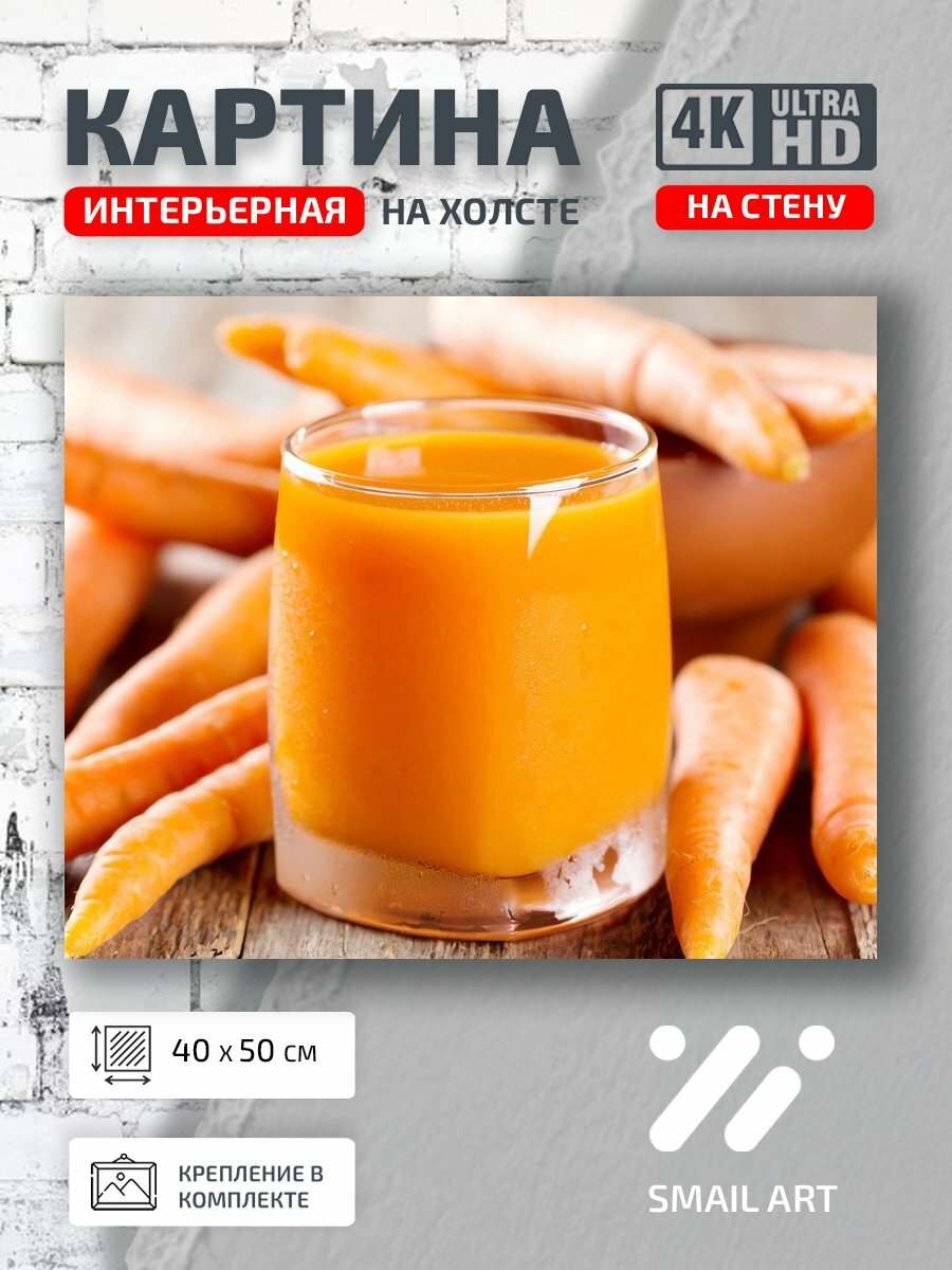 Картина на холсте интерьерная 40 на 50 на стену Стакан Food для гостиной кулинария интерьер