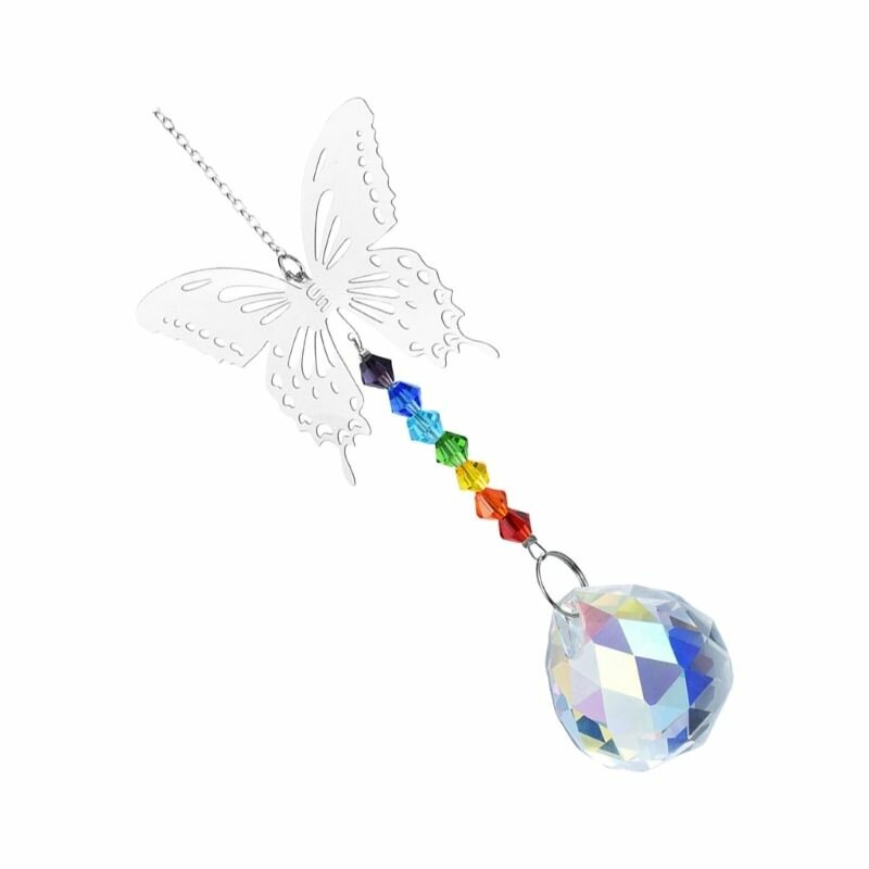 Подвеска-Ловец Солнца Серии Butterfly Dragonfly С Хрустальными Световыми и Теневыми Колокольчиками-Хрустальный шар-Butterfly