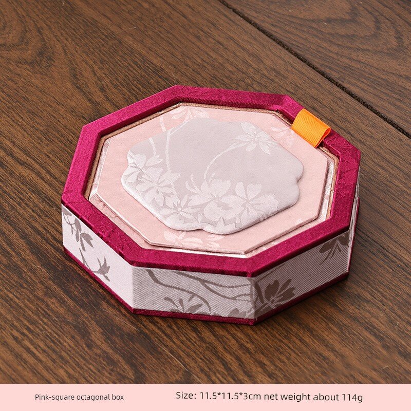 Розовая квадратная шкатулка для ожерелий и цепочек, элегантная подарочная упаковка