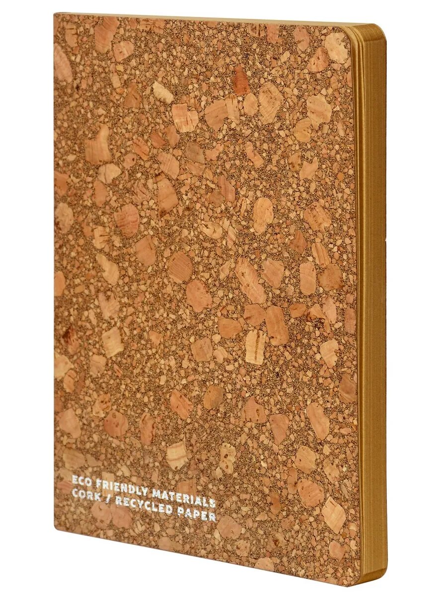 Ежедневник А5 недатированный ECO CRAFT 96 л пробка, коричневый