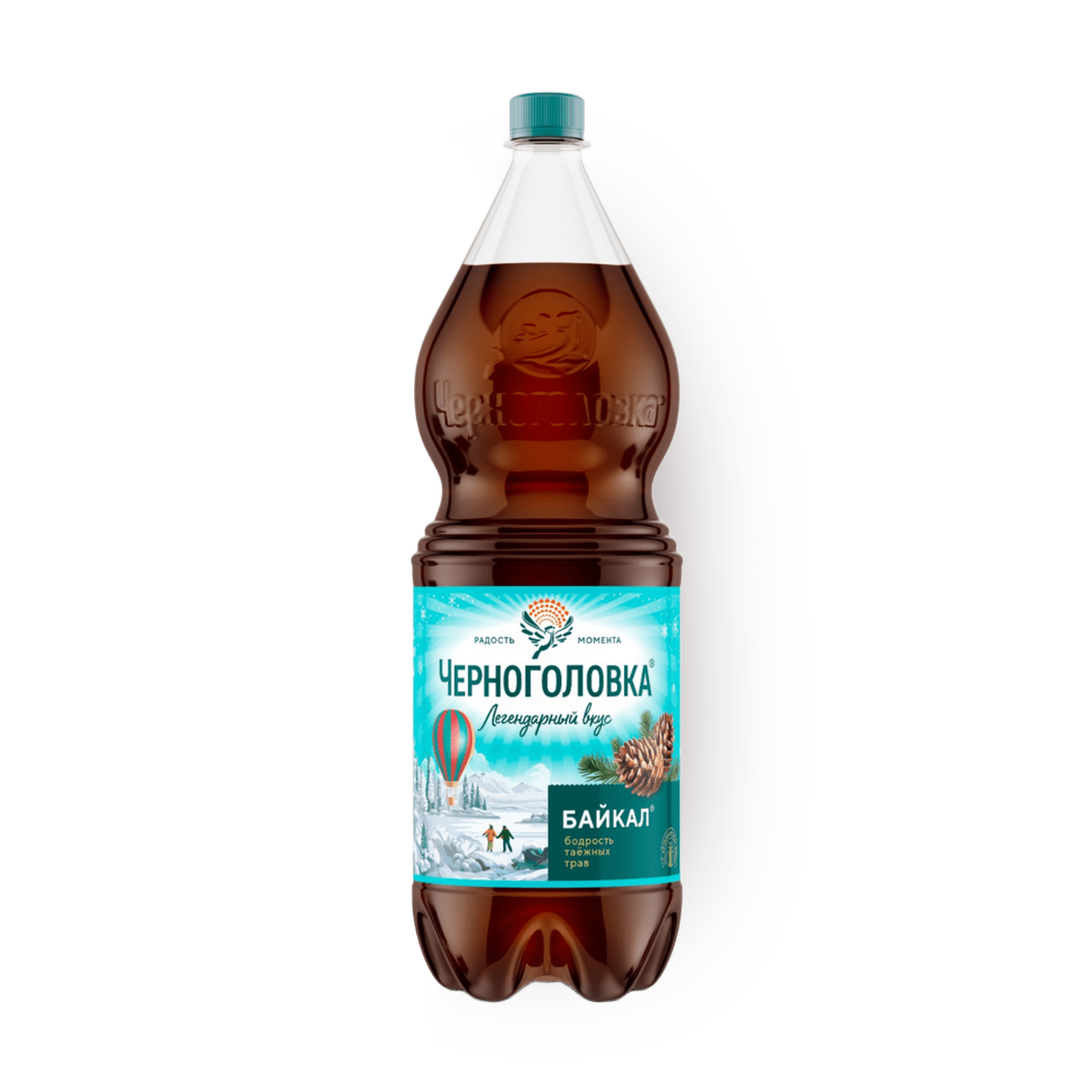 Напиток "Байкал" Черноголовка, газированный, 2 л, пластиковая бутылка