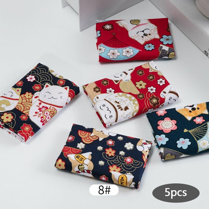 Набор хлопковых тканей для рукоделия, японский пэчворк с горячим штампом, 25x20 см, 5 шт для лоскутного шитья, скрапбукинга, кукольной одежды и аксессуаров