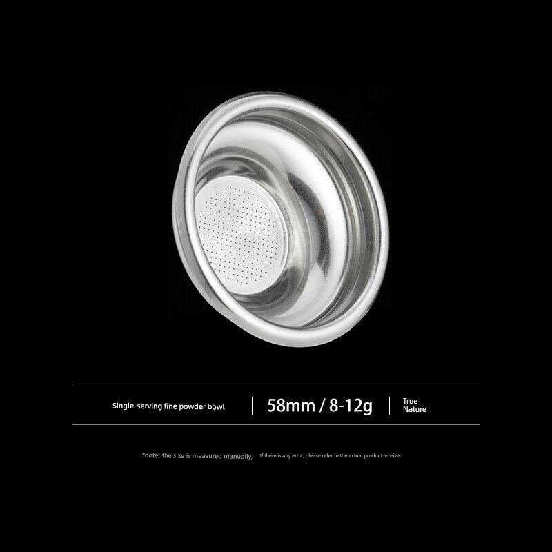 Универсальная чаша для кофемашины (51/54/58 мм) из нержавеющей стали 304, для одинарных/двойных чашек, без отверстий,