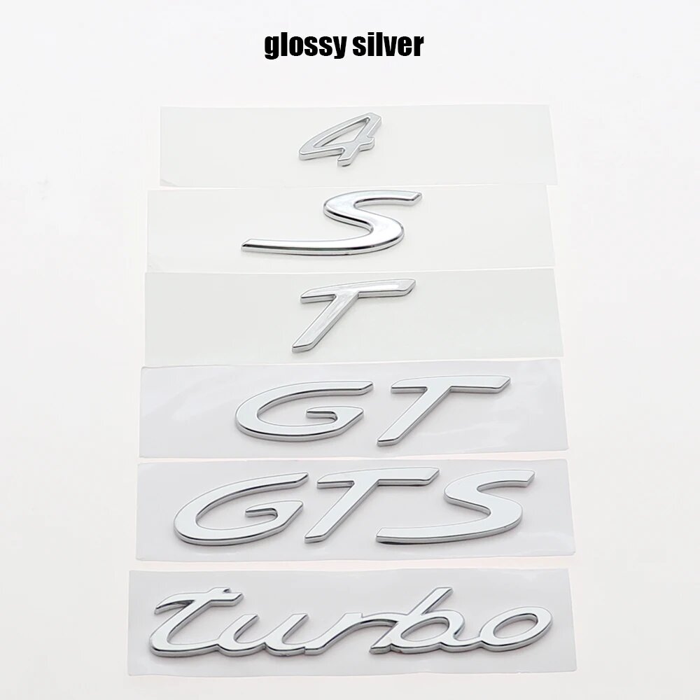 1 шт. 3D ABS GTS GT Turbo 4 S T автомобильный буквенный логотип наклейка хвостовой значок авто задний багажник эмблема наклейка аксессуары BSJ glossy silver, S