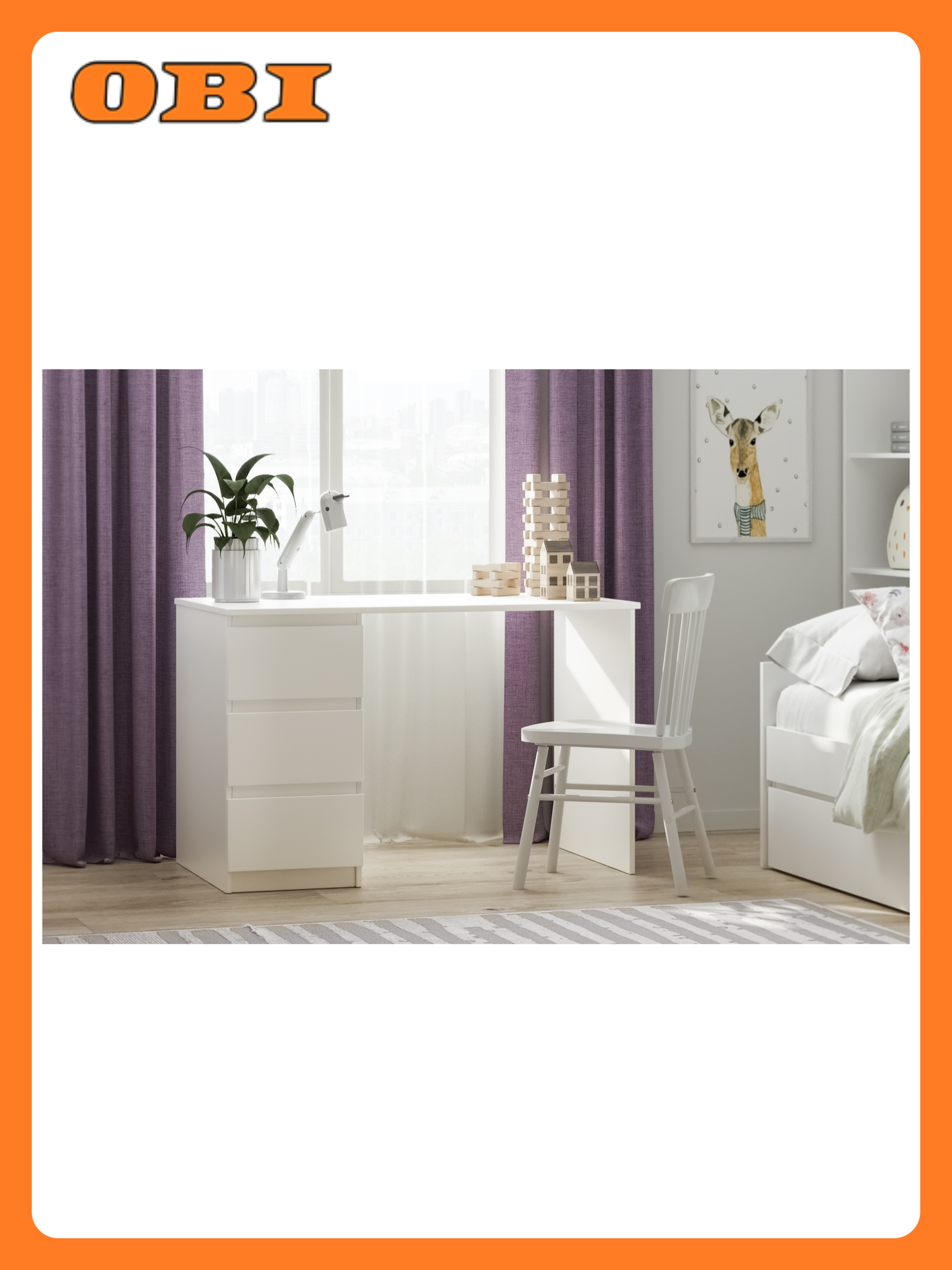 Стол письменный Шведский Стандарт Кастор 3 ящика 116х65 см белый