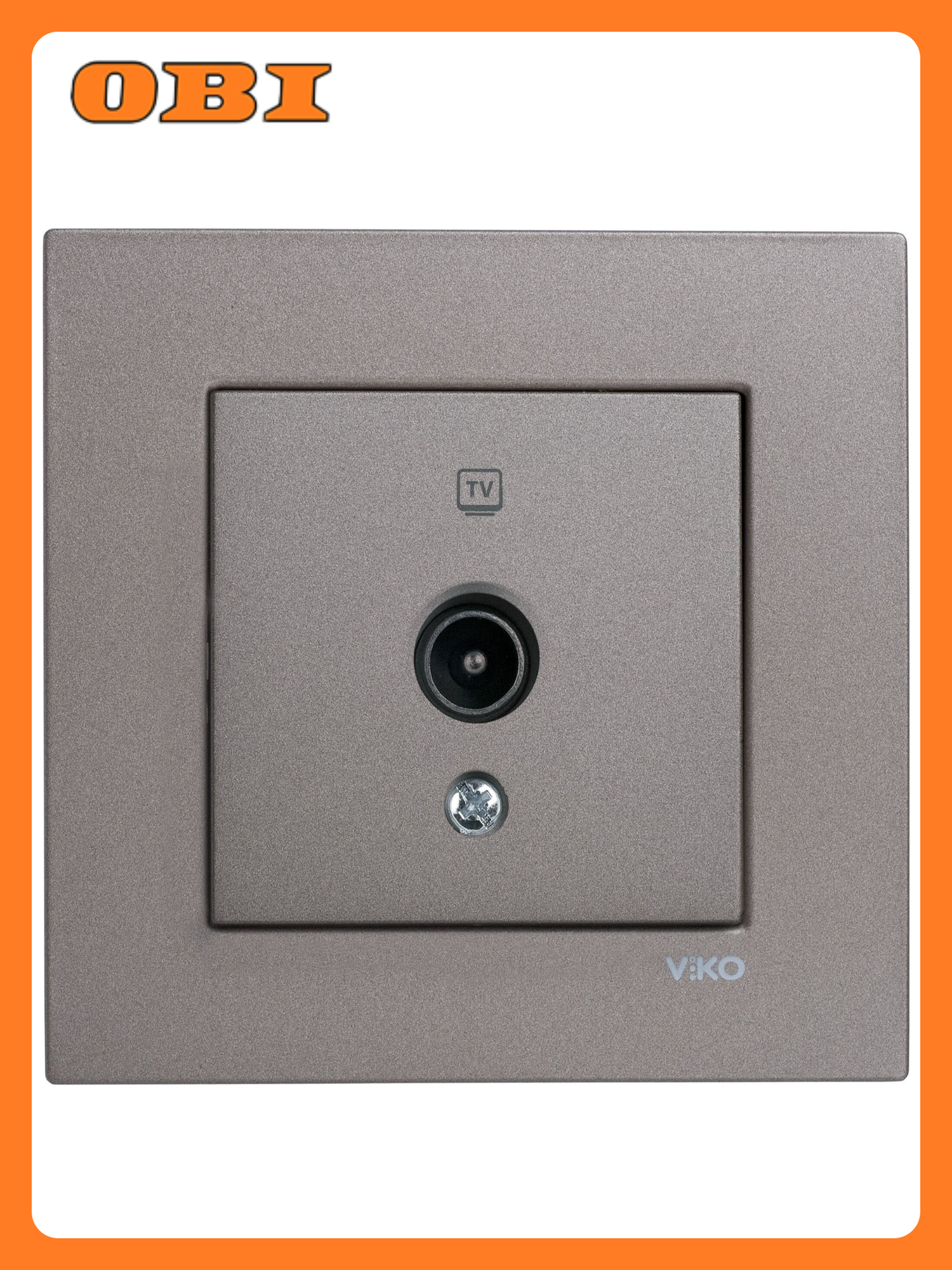 Розетка Viko Novella, телевизионная, скрытый монтаж, черная, ABS пластик