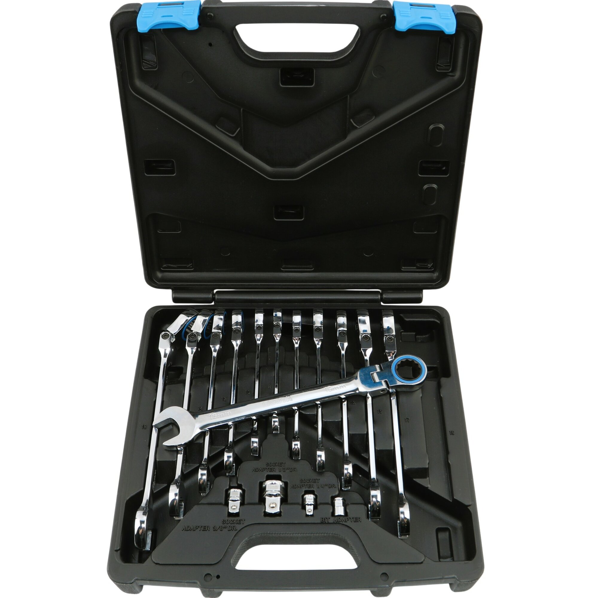 Licota ARW-12MK09 Набор ключей трещоточных с полукарданом 72 зуба 16пр.