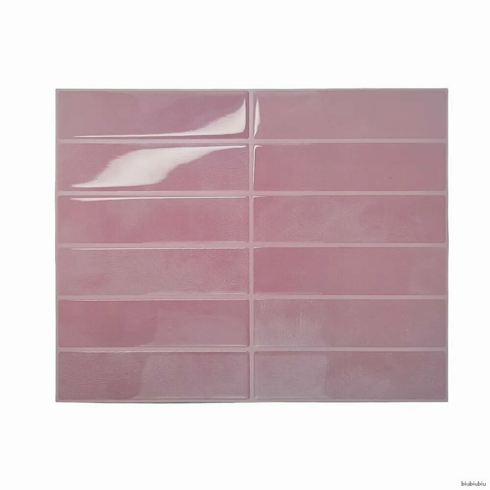 Самоклеящиеся стеновые панели наклейки pозовый, для ванной, гостиной, декора помещений и мебели, фартук для кухни на стену . Имитация кафельной плитки 22.9*29см. Комплект - 5 шт