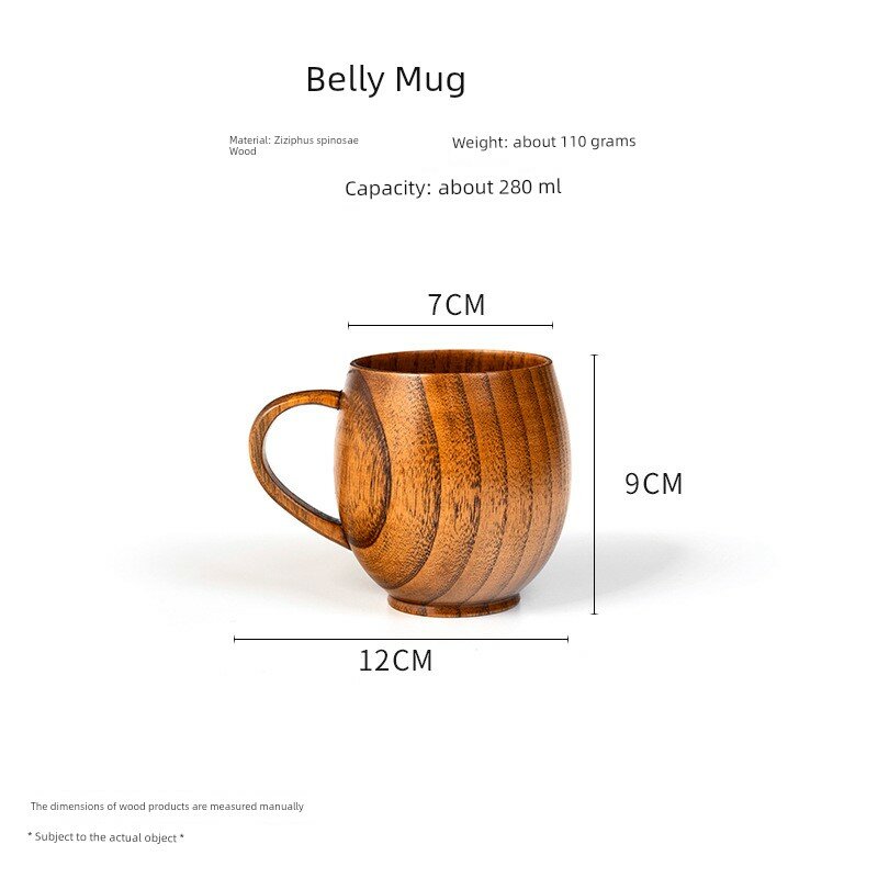 Кружка из дерева жужуба, бытовая чашка для воды, винтажная чашка для чая и воды, портативная чашка с ручкой, кофейная