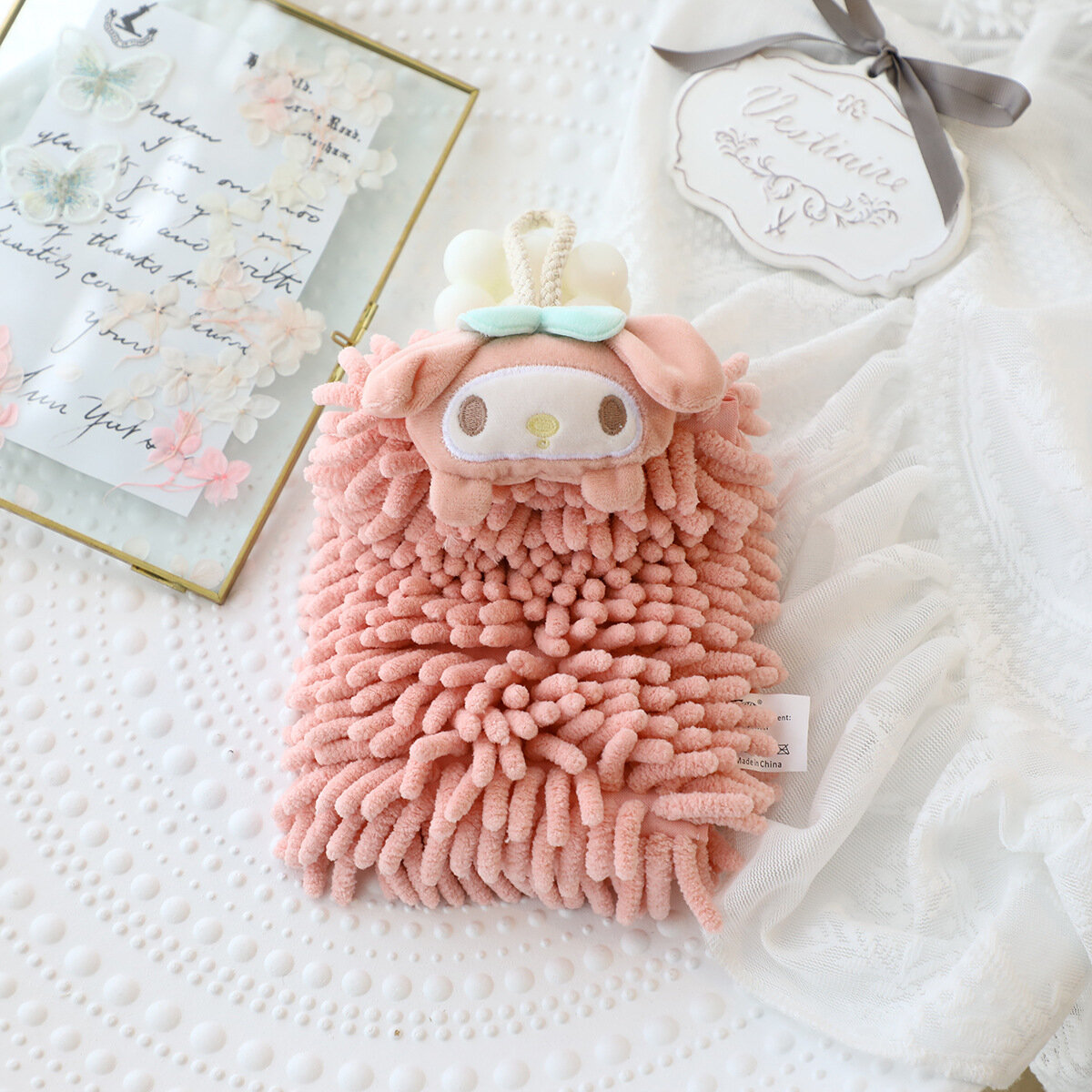 Милое полотенце из синели, подвесное, кухонное полотенце для дома, впитывающее полотенце для ванной и туалета, носовой платок с мультяшным рисунком.