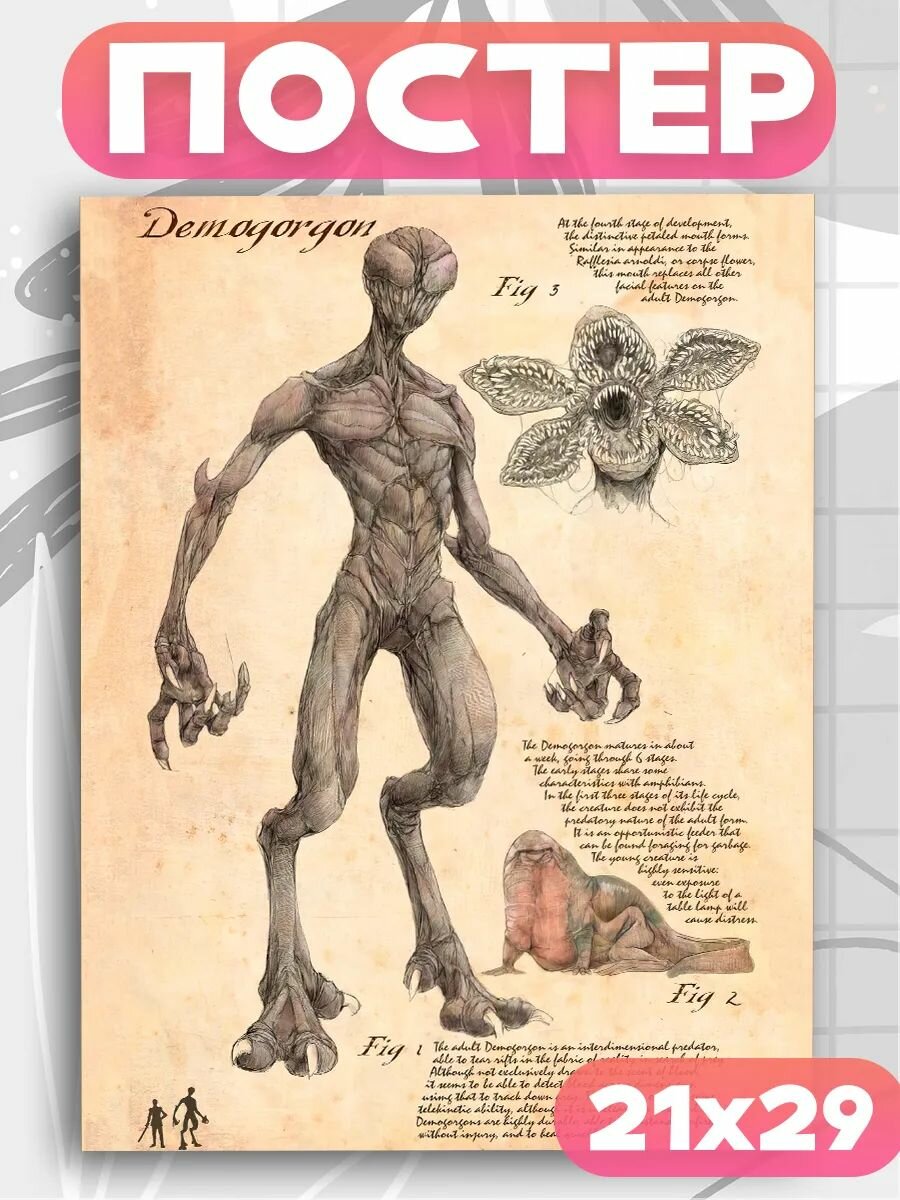 Постеры на стену для интерьера Очень странные дела Демогоргон Осд , плакат 1шт, А4 размер.