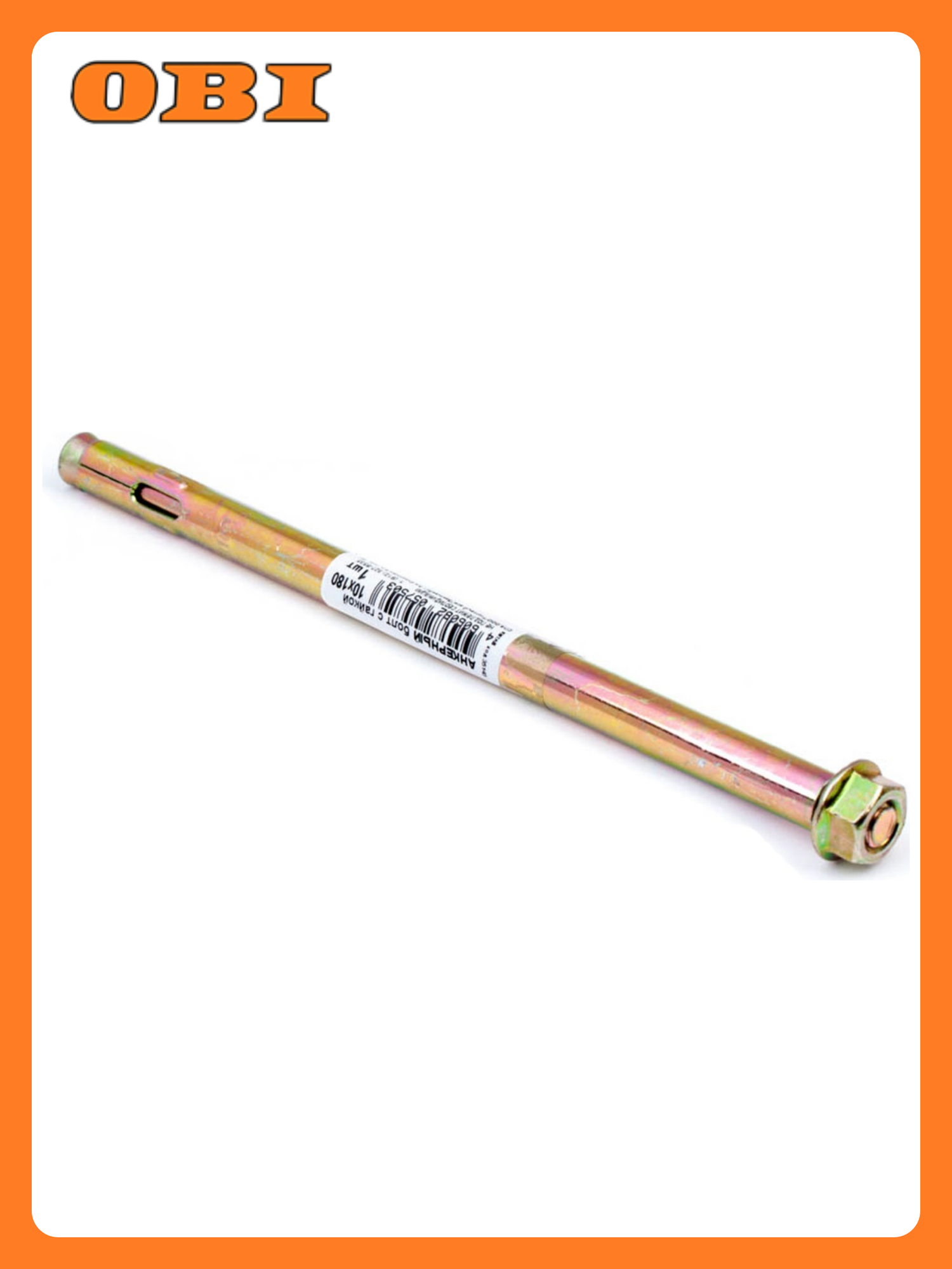 Анкерный болт с гайкой 10x180 оц.