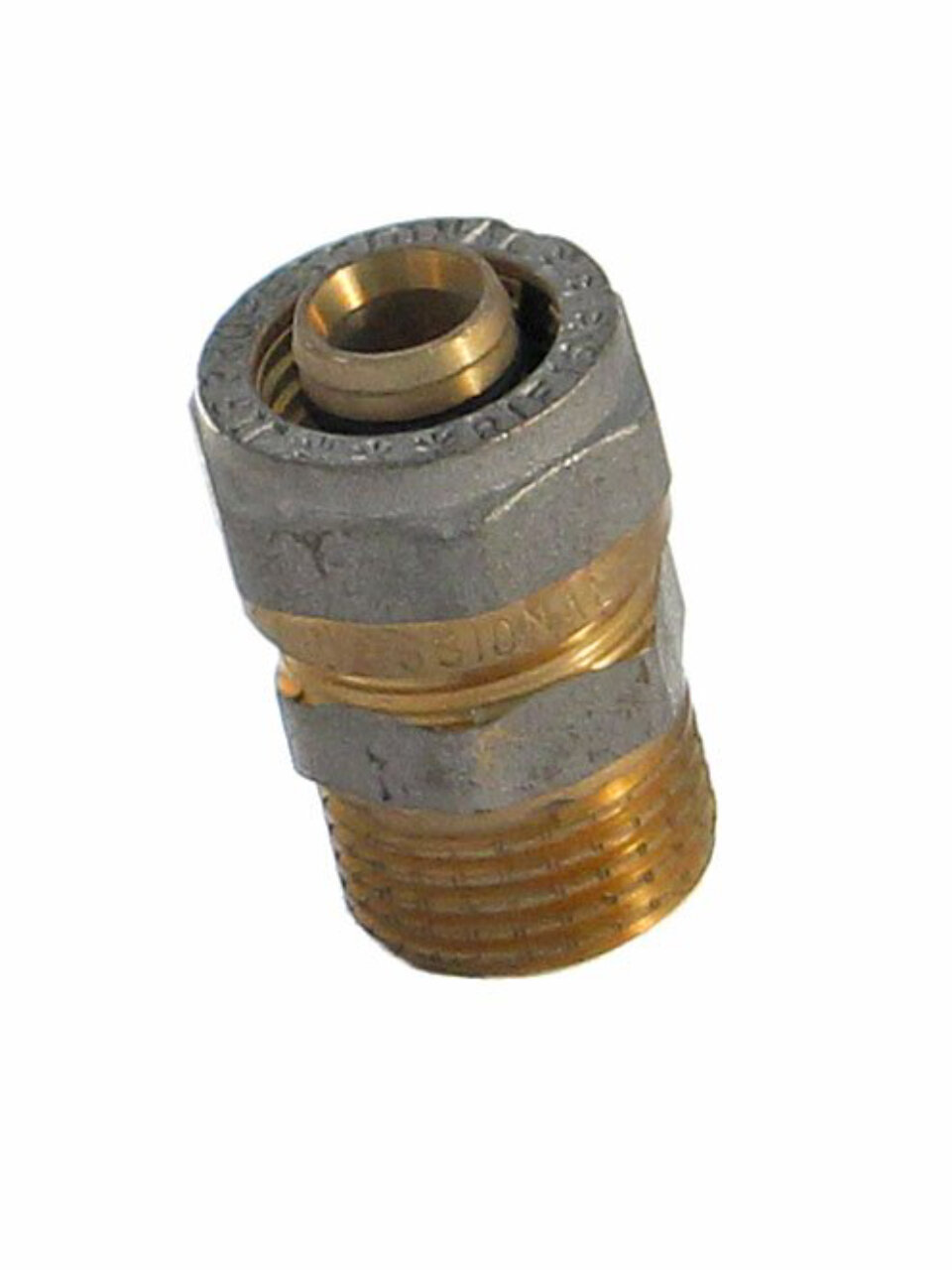 Металлопластиковая муфта d20х1/2", наружная резьба, с цангой и штуцером, Frap, F306.2004