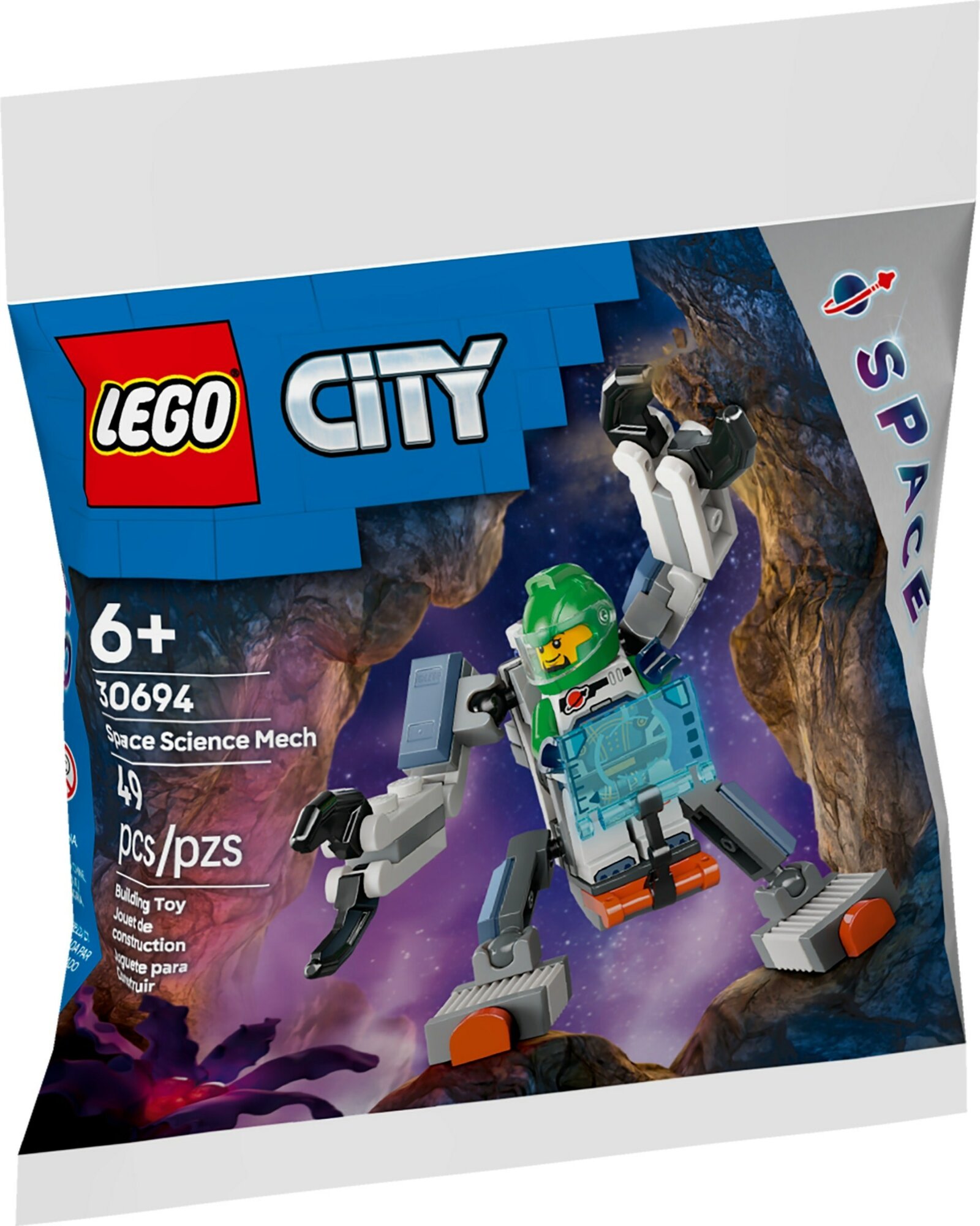 Конструктор LEGO City 30694 Космический научный робот, 49 деталей