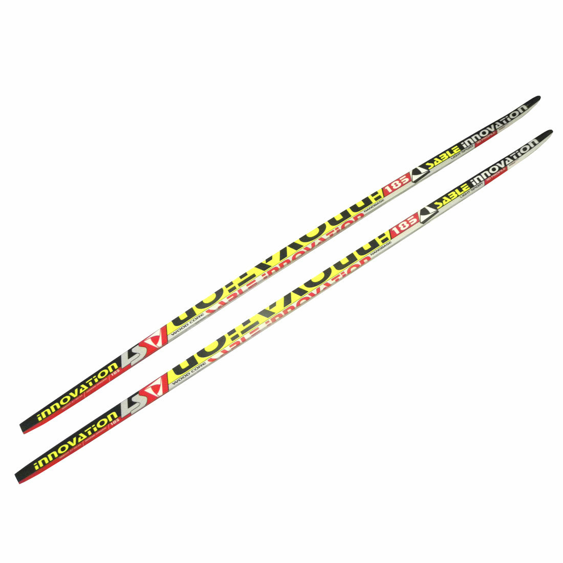 Пластиковые беговые лыжи STC Step (c насечками) 185 Sable Innovation. Неон/красный/черный.