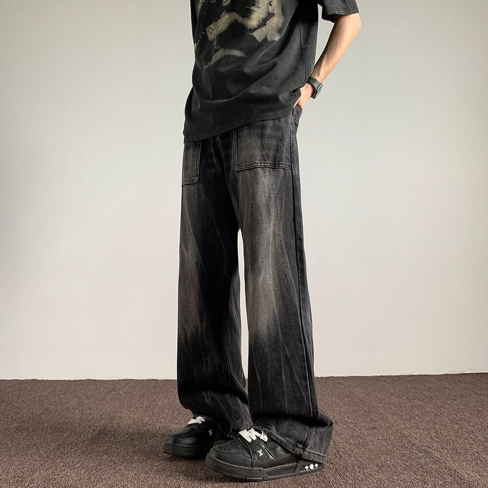 Тренд RONG CH Унисекс Джинсы Ринestones Пёстрые Потертые Эластичные Слим Деним, Размер_XL