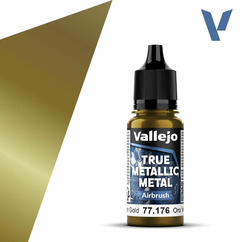 Краска акриловая Vallejo True Metallic Metal Airbrush Greenish Gold 77.176