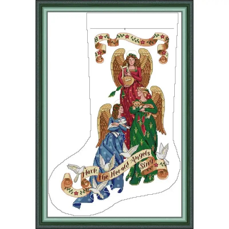 Набор для вышивки крестом Joy Sunday "Herald Angels Stocking", 14/11CT 14CT Printed Cloth