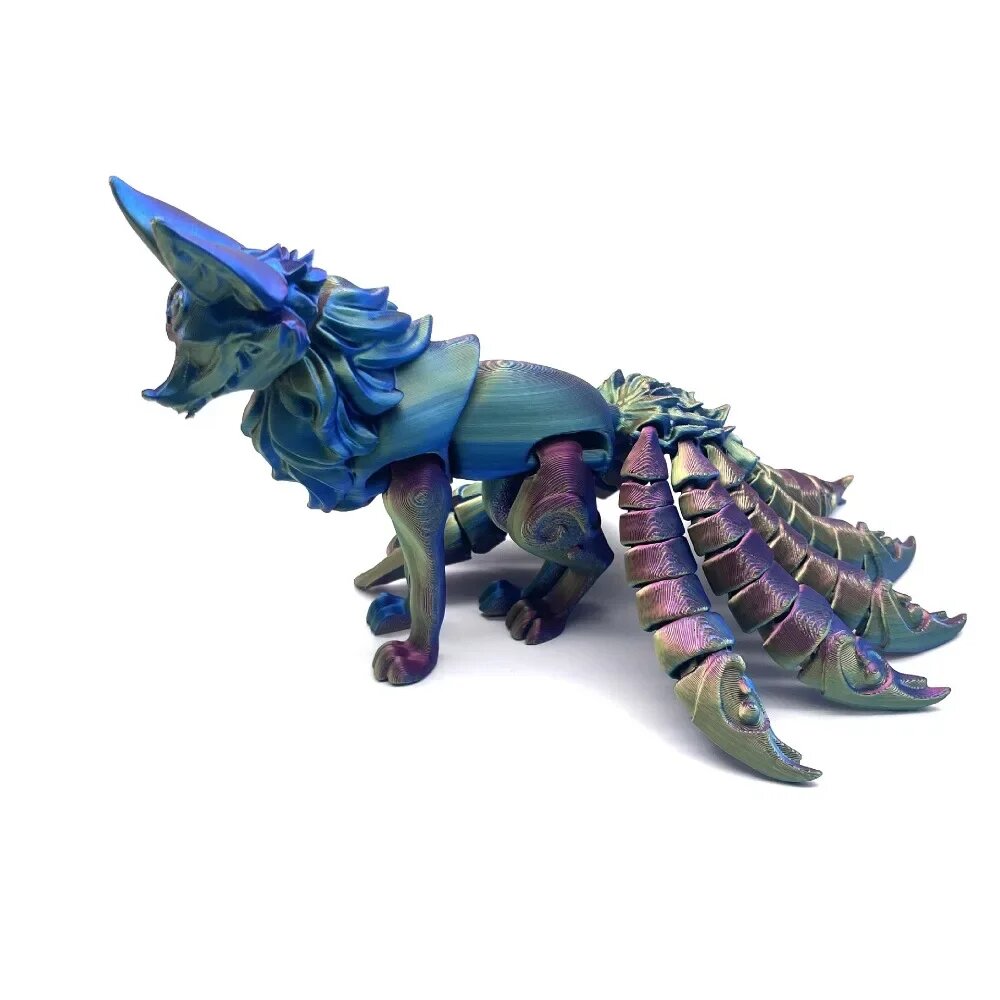 3D-фигурка девятихвостого лиса Blue green